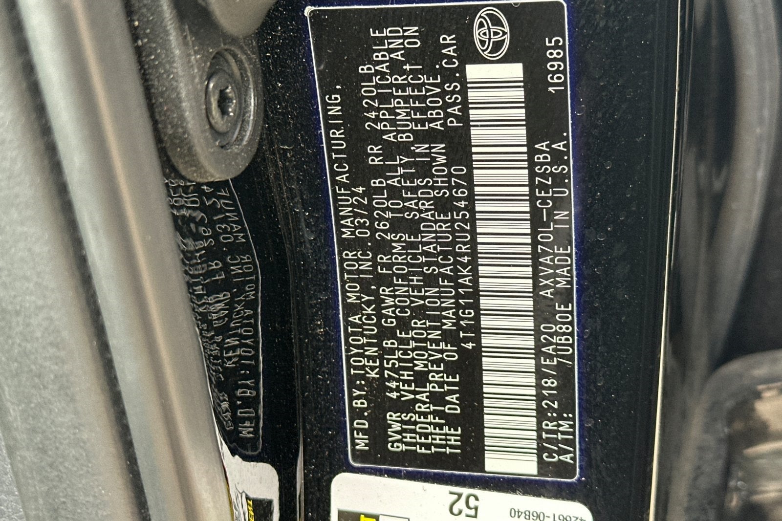 2024 Toyota Camry SE CONCORD CA | Concord Chevrolet 4T1G11AK4RU254670